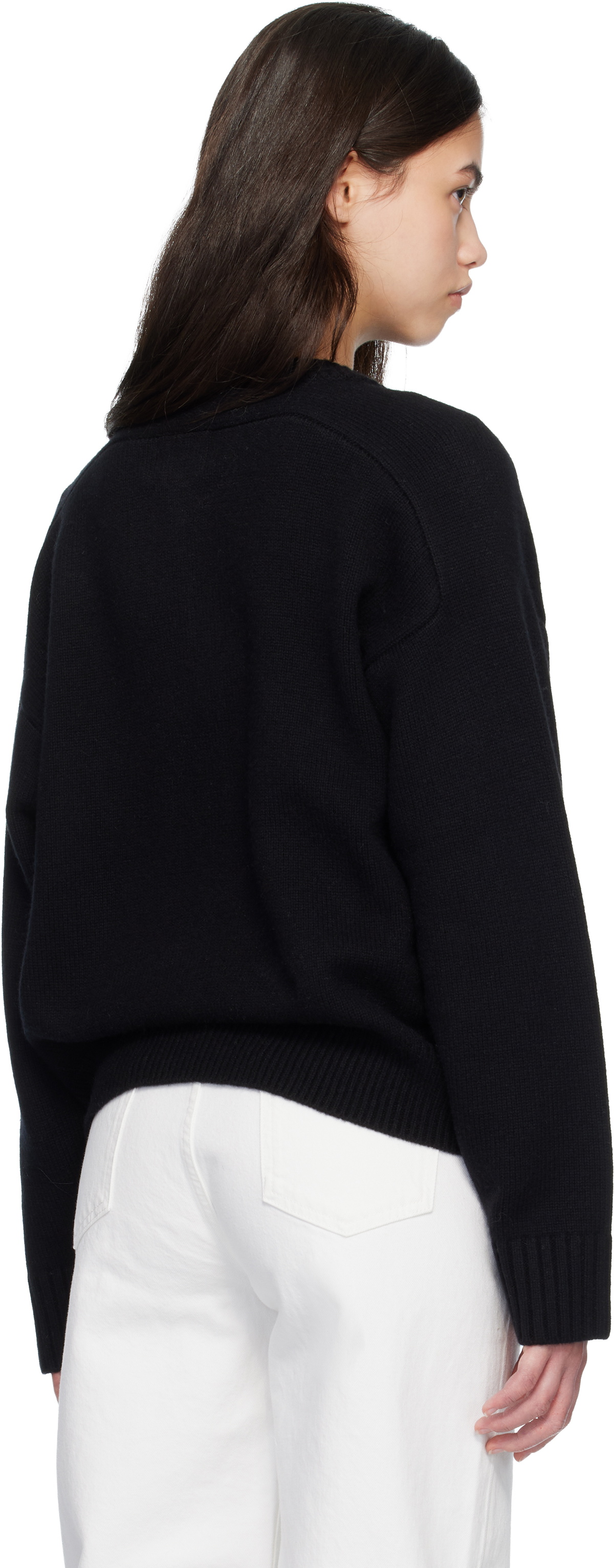Loulou de Saison Black AIDAR LDS Wool Cashmere Cardigan Loulou Studio