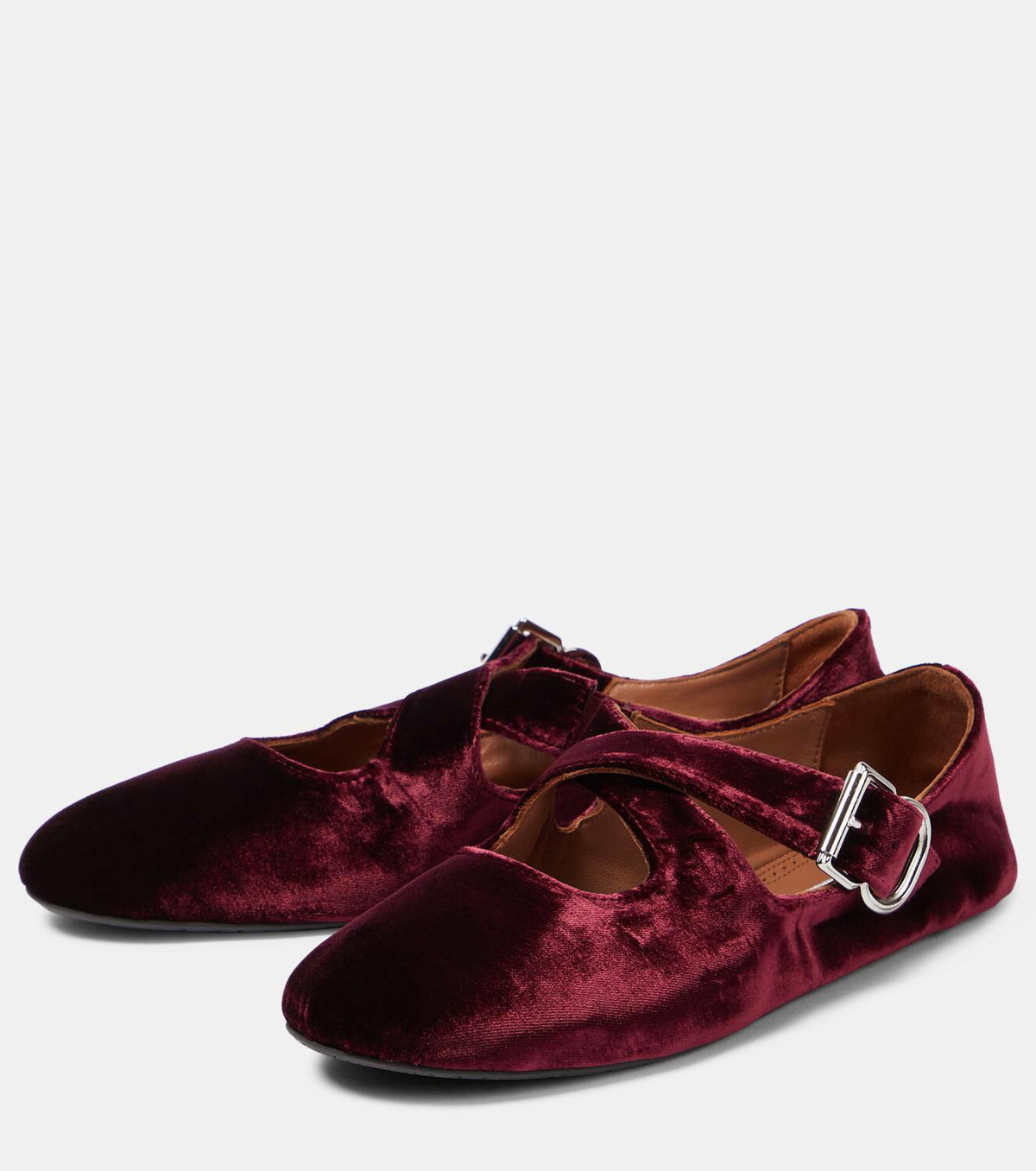 Alaïa Criss Cross velvet ballet flat ALAÏA