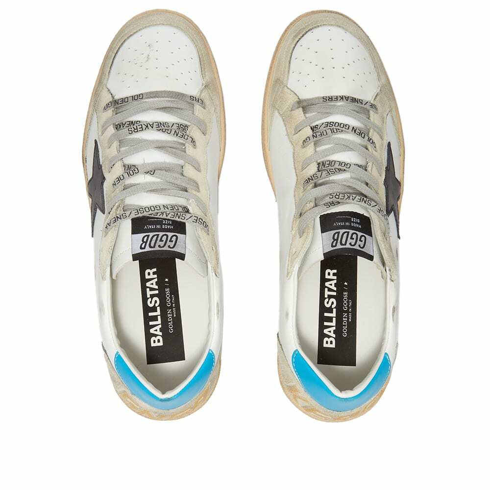 Golden Goose Men's Ballstar Leather Sneakers in White/Beige/Black/Blue ...