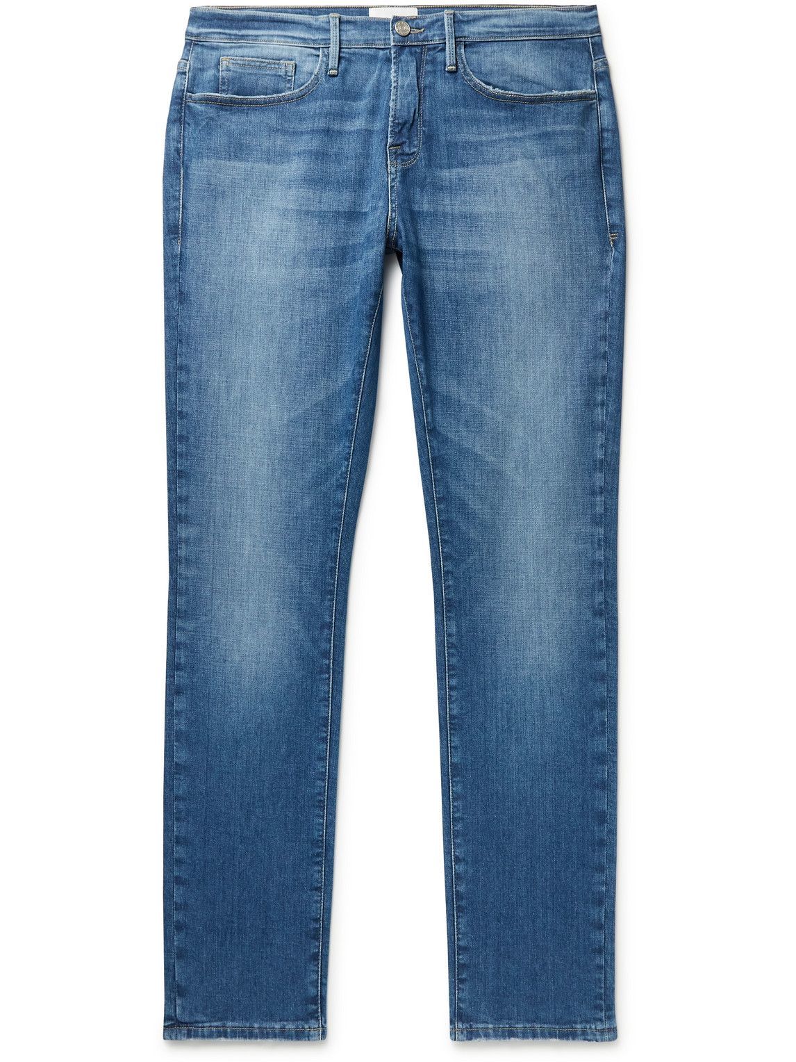 FRAME - L'Homme Skinny-Fit Organic Stretch-Denim Jeans - Blue Frame Denim