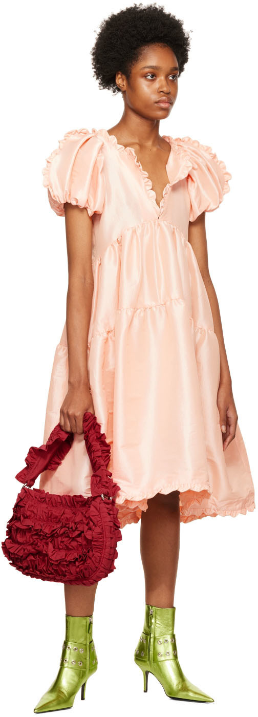 Kika Vargas Pink Leana Midi Dress Kika Vargas