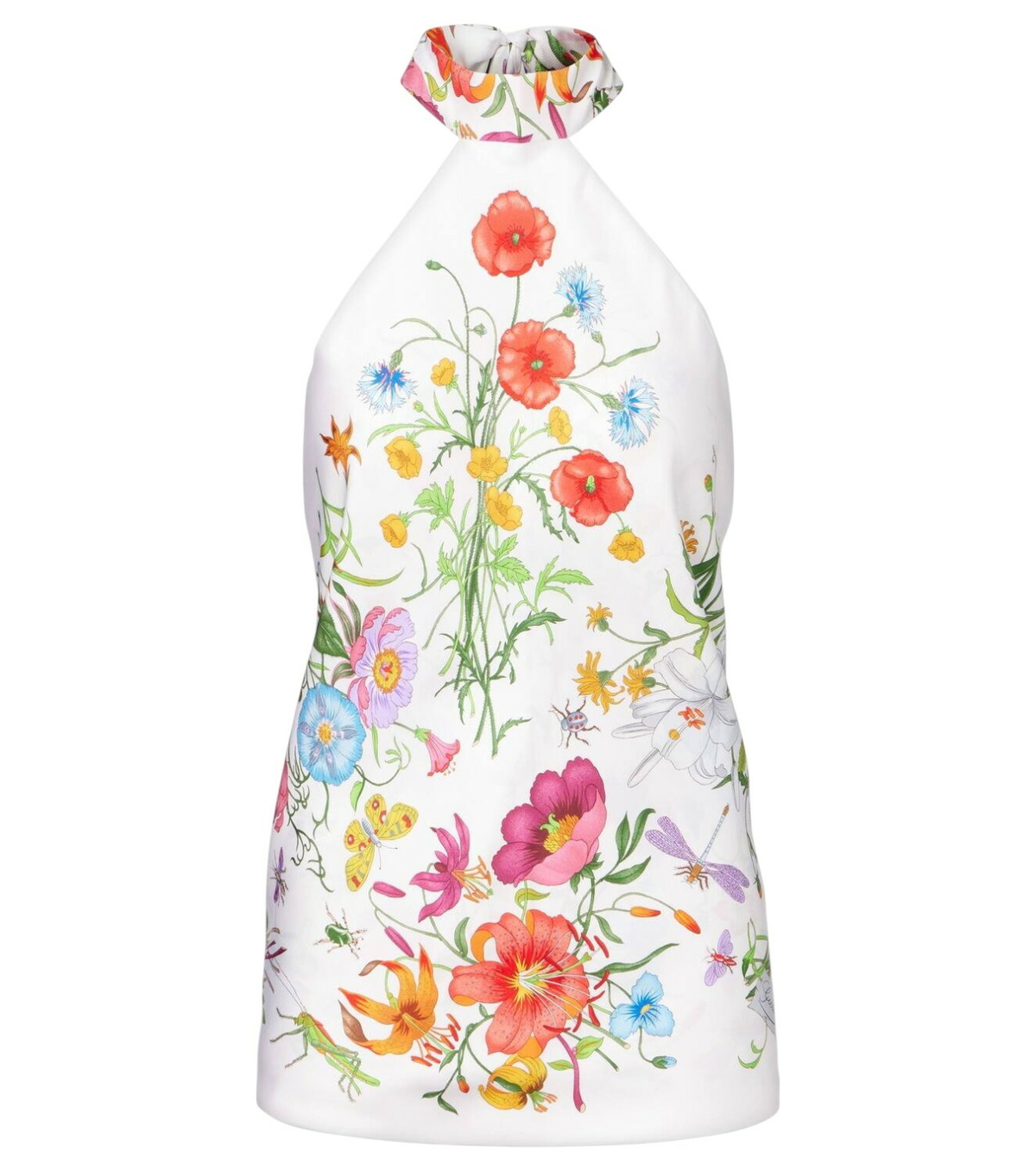 Gucci Floral halterneck silk twill top Gucci