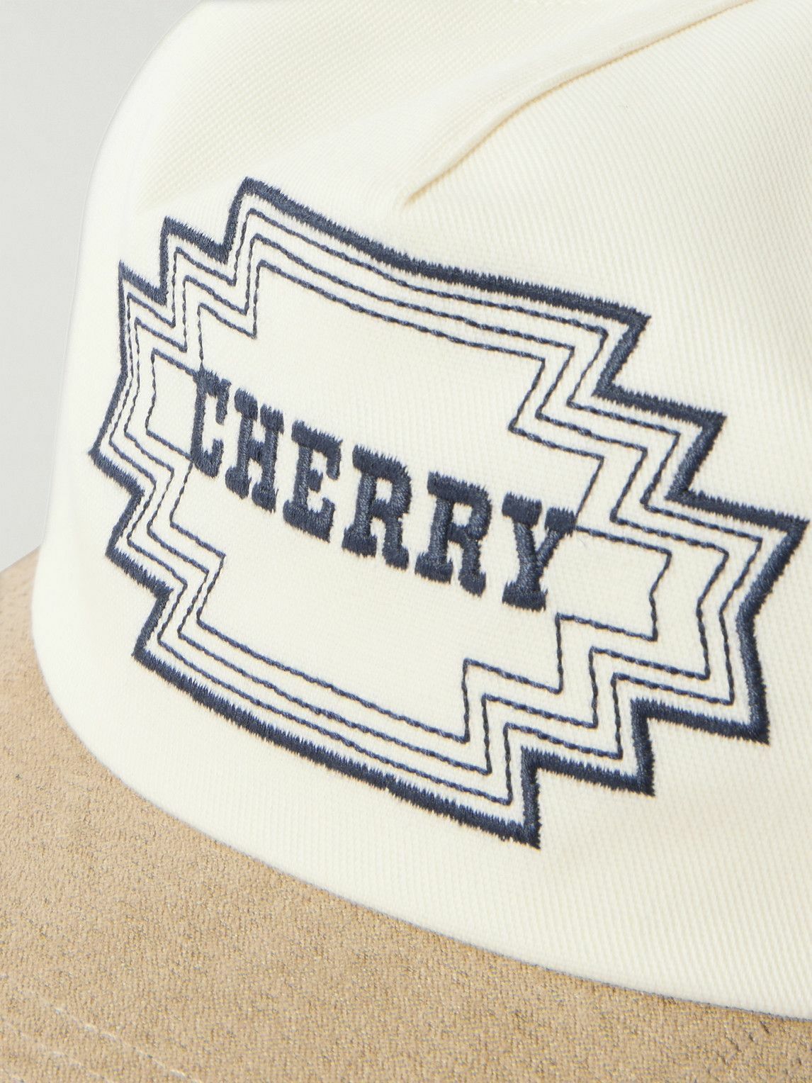 Cherry Los Angeles - Navajo Suede-Trimmed Logo-Embroidered Twill ...