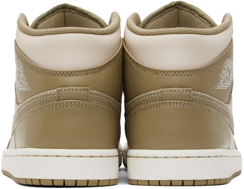 Nike Jordan Brown & Beige Air Jordan 1 Mid Sneakers Nike Jordan Brand