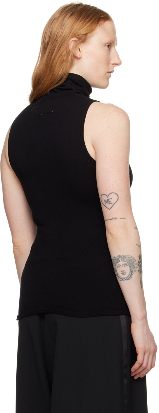 MM6 Maison Margiela Black Turtleneck Tank Top MM6 Maison Margiela