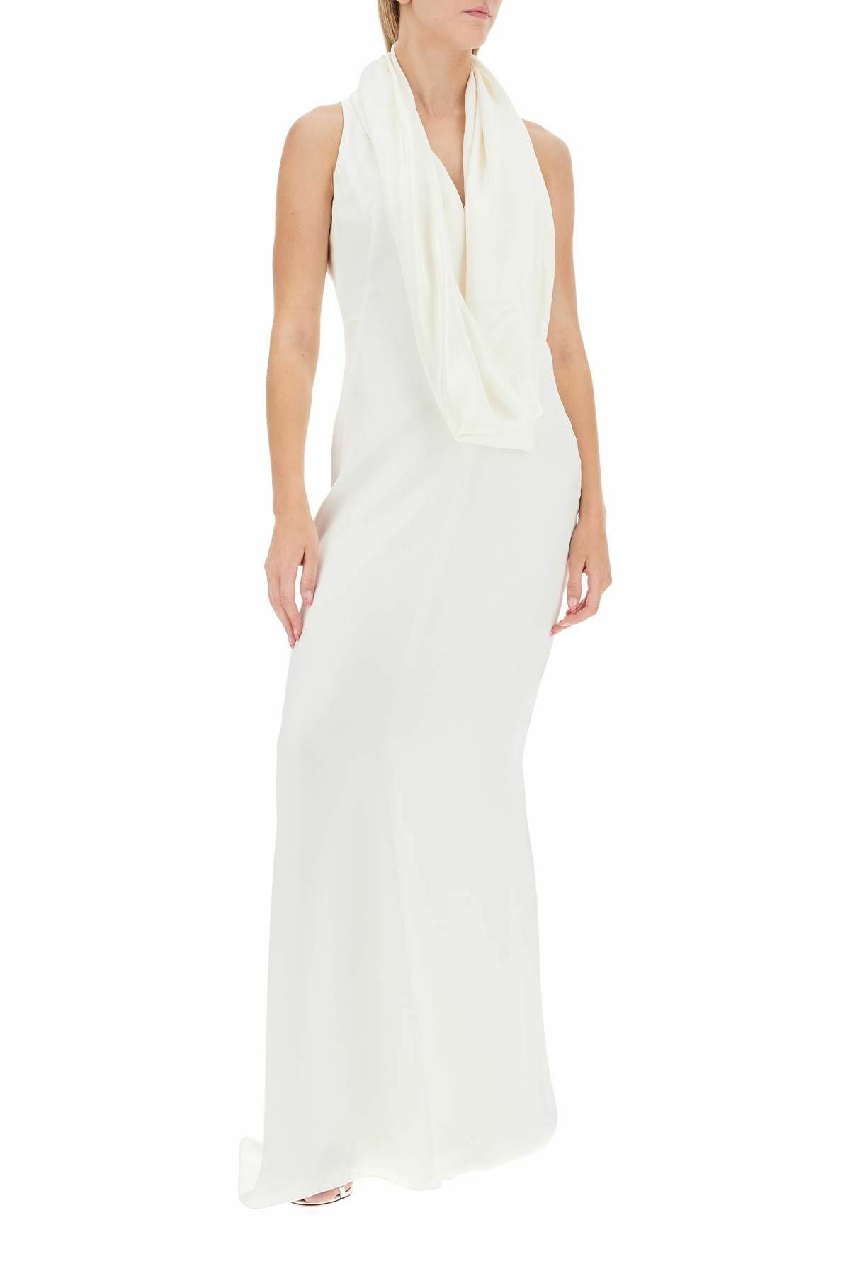 MAX MARA maxi silk crãªpe de chine dress White Max Mara