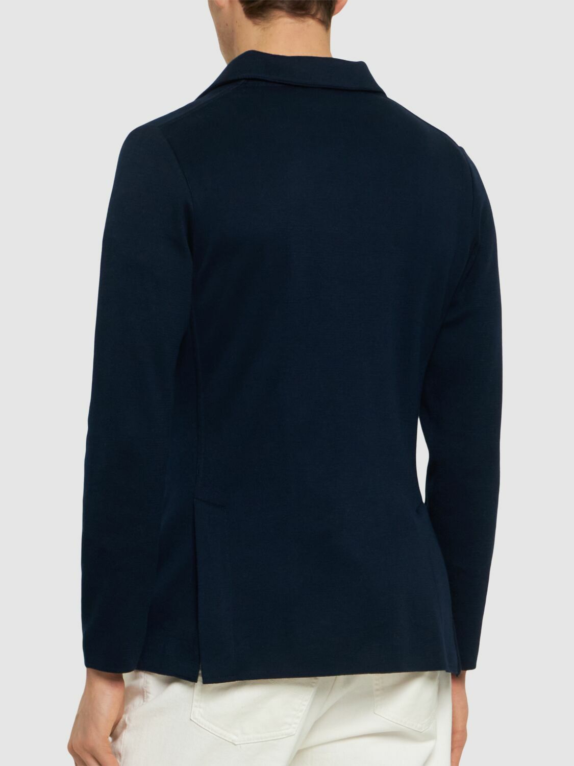 LARDINI - Double Breast Cotton Knit Jacket Lardini