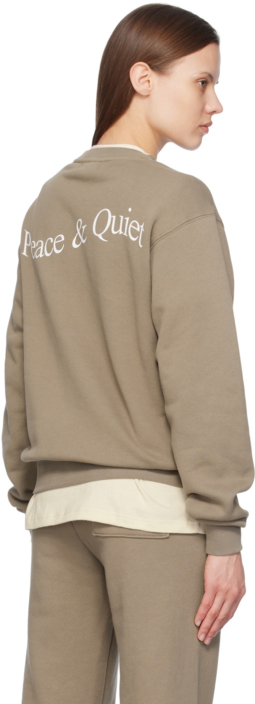 Museum of Peace & Quiet Brown Wordmark Sweatshirt Museum of Peace and Quiet