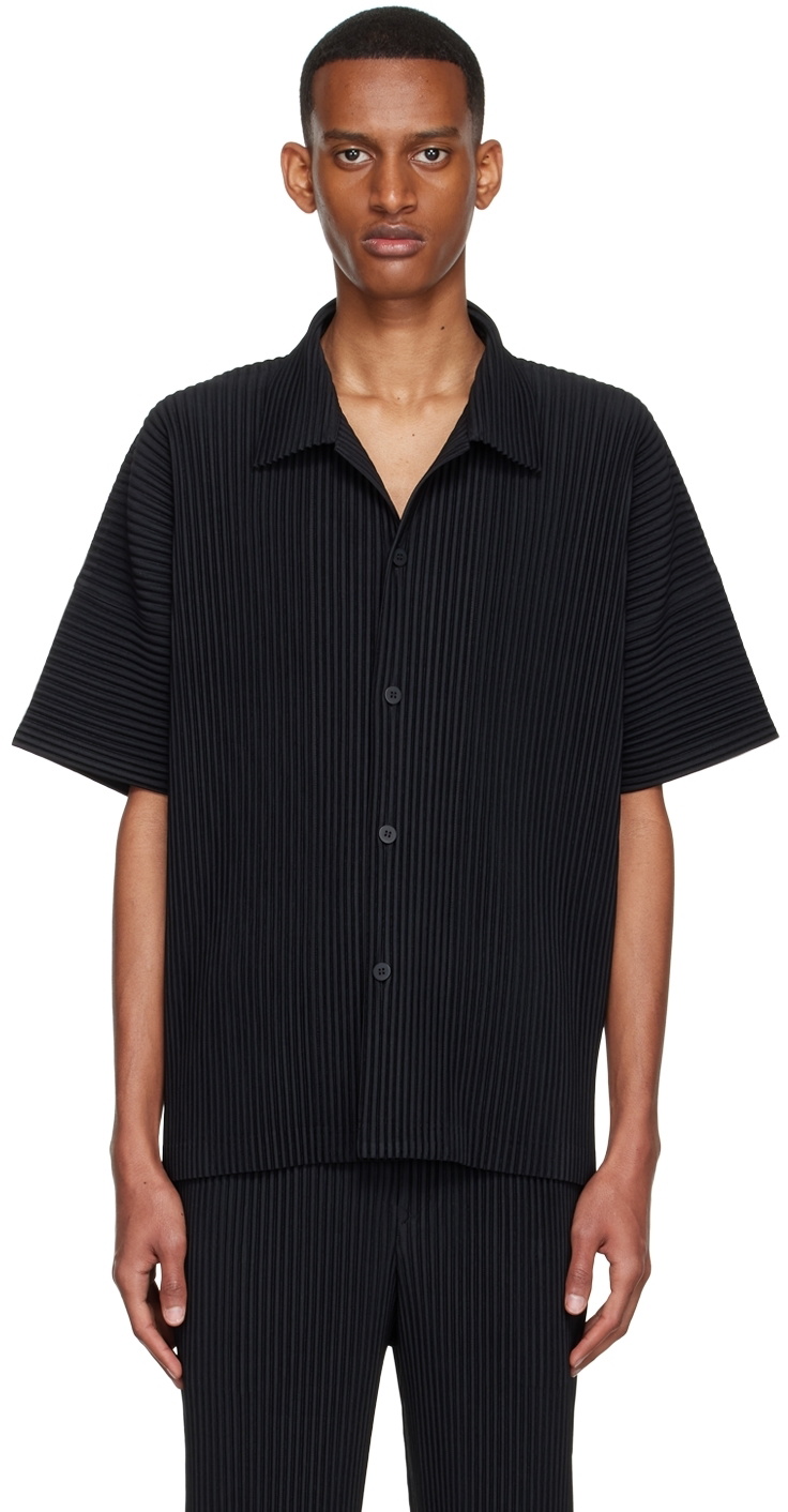 HOMME PLISSÉ ISSEY MIYAKE Black Polyester Shirt Homme Plisse Issey Miyake