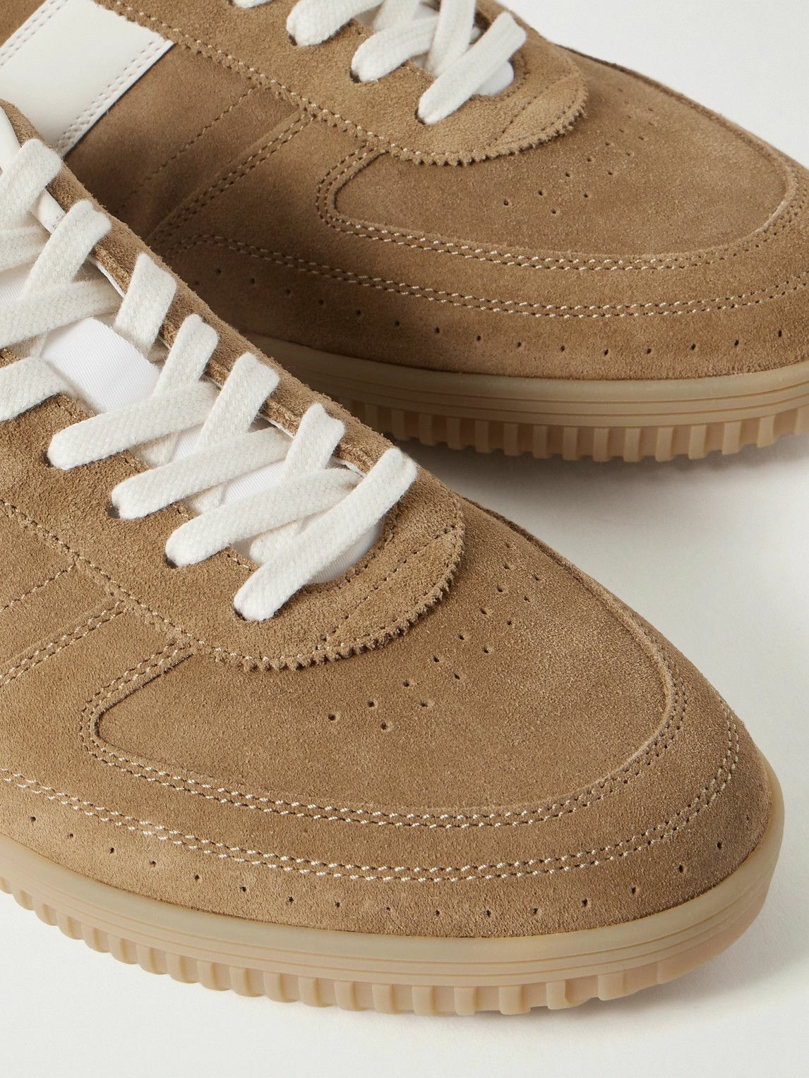 TOM FORD - Terence Leather-Trimmed Suede Sneakers - Neutrals TOM FORD