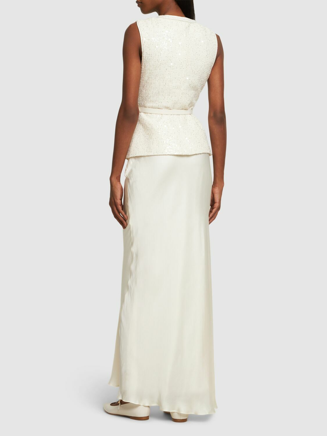 SELF-PORTRAIT - Sequined Bouclé Maxi Dress Self-Portrait