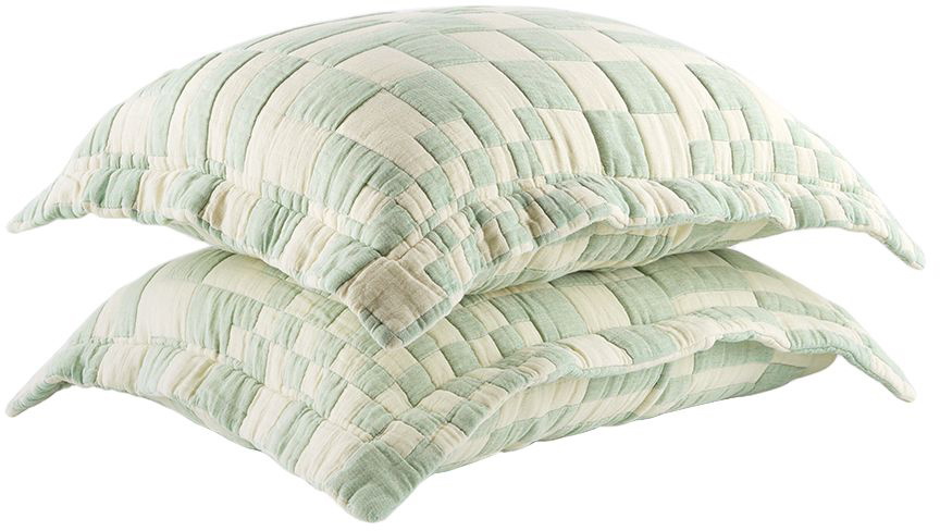 Dusen Dusen Green & White Check Bed Set, Full/Queen Dusen Dusen