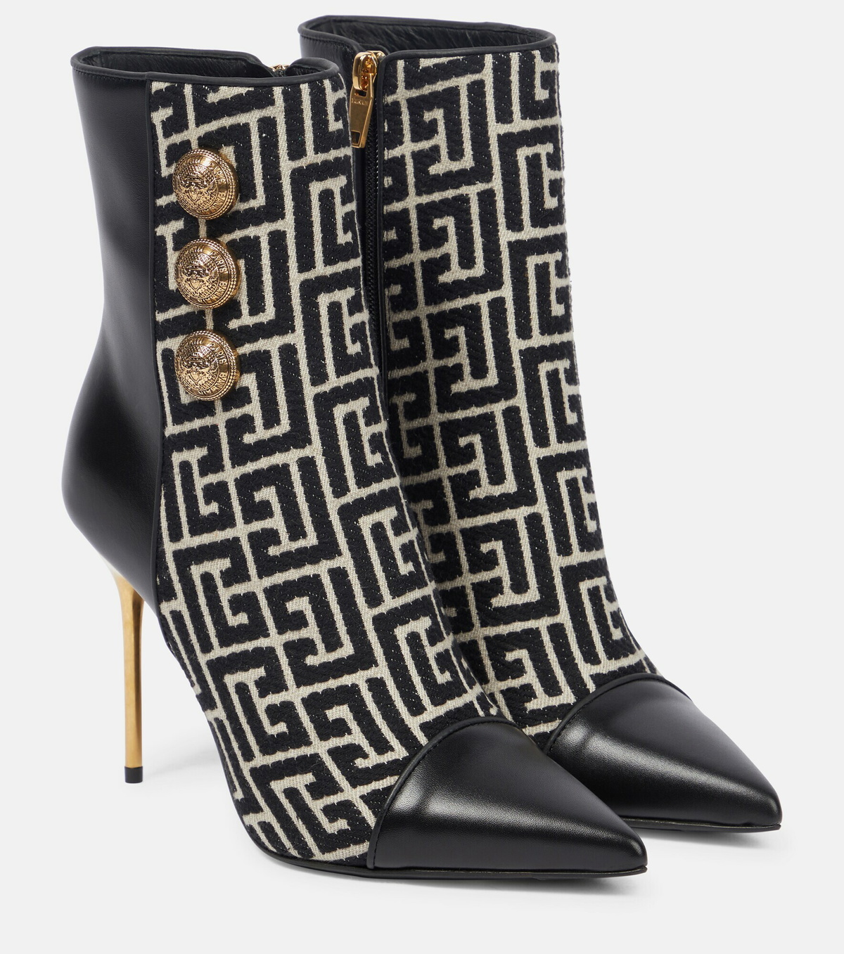 Balmain - Roni monogram jacquard ankle boots Balmain