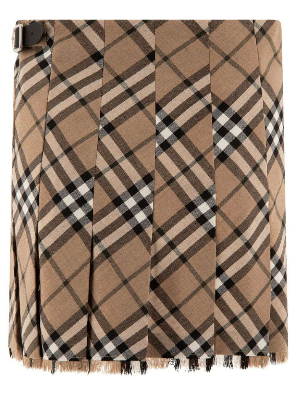 BURBERRY - Wool Blend Checked Skirt Burberry