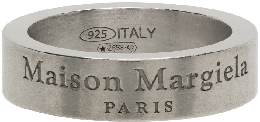 Maison Margiela SIlver 5mm Logo Ring Maison Margiela