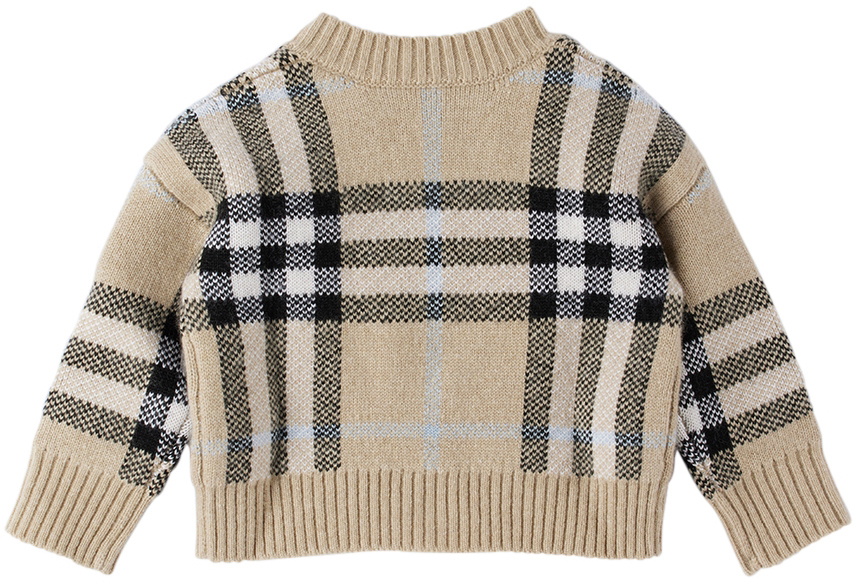 Burberry Baby Beige Check Cardigan Burberry