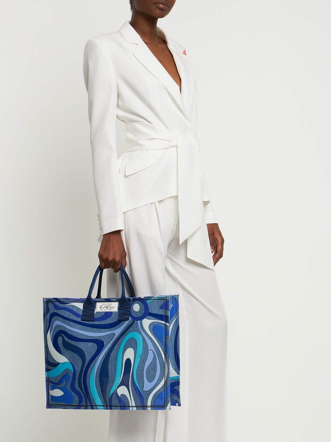 PUCCI Printed Denim Tote Bag Emilio Pucci