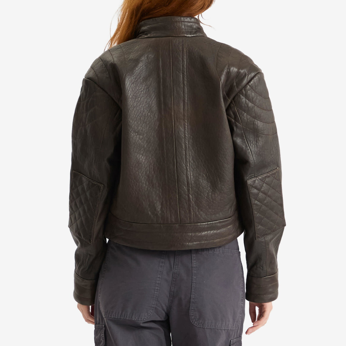 Represent Women's Drive Leather Jacket in Dark Chocolate Represent
