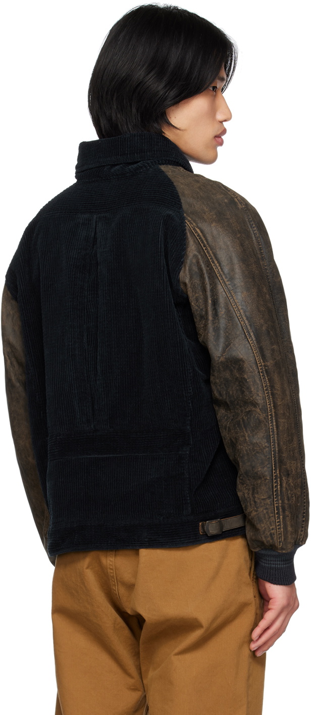 RRL Navy Embroidered Bomber Jacket RRL