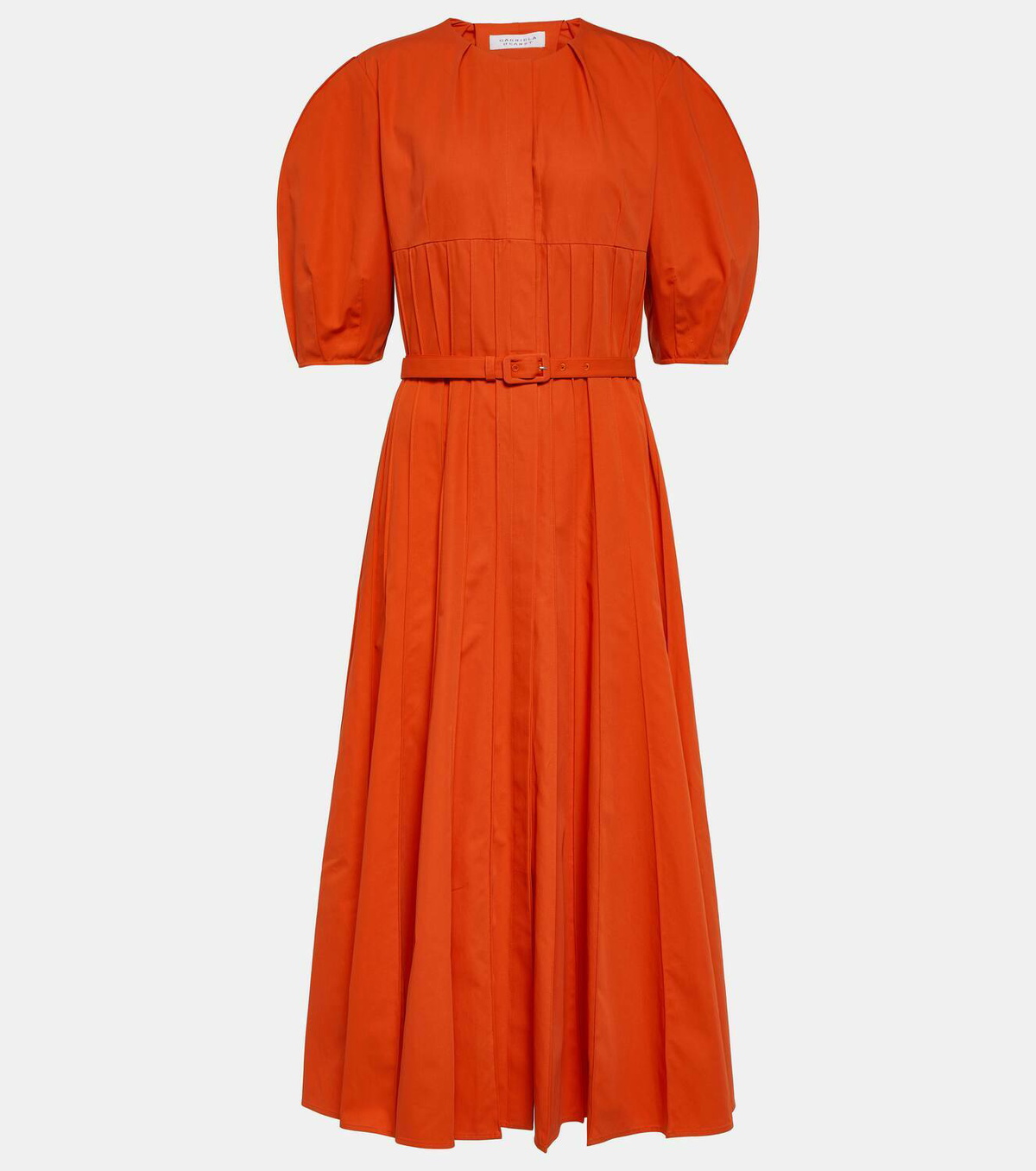 Gabriela Hearst Caden puff-sleeve cotton midi dress Gabriela Hearst