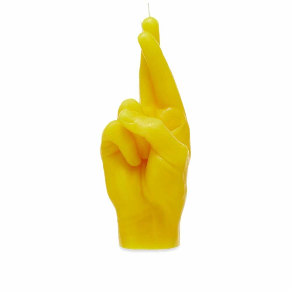 Candlehand Crossed Fingers Candle in Yellow Candlehand