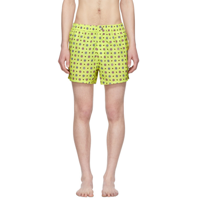 Kenzo Yellow Medallions Logo Swim Shorts Kenzo