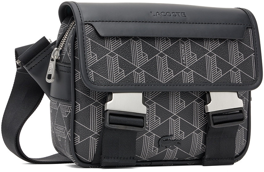 Lacoste Black 'The Blend' Monogram Messenger Bag Lacoste