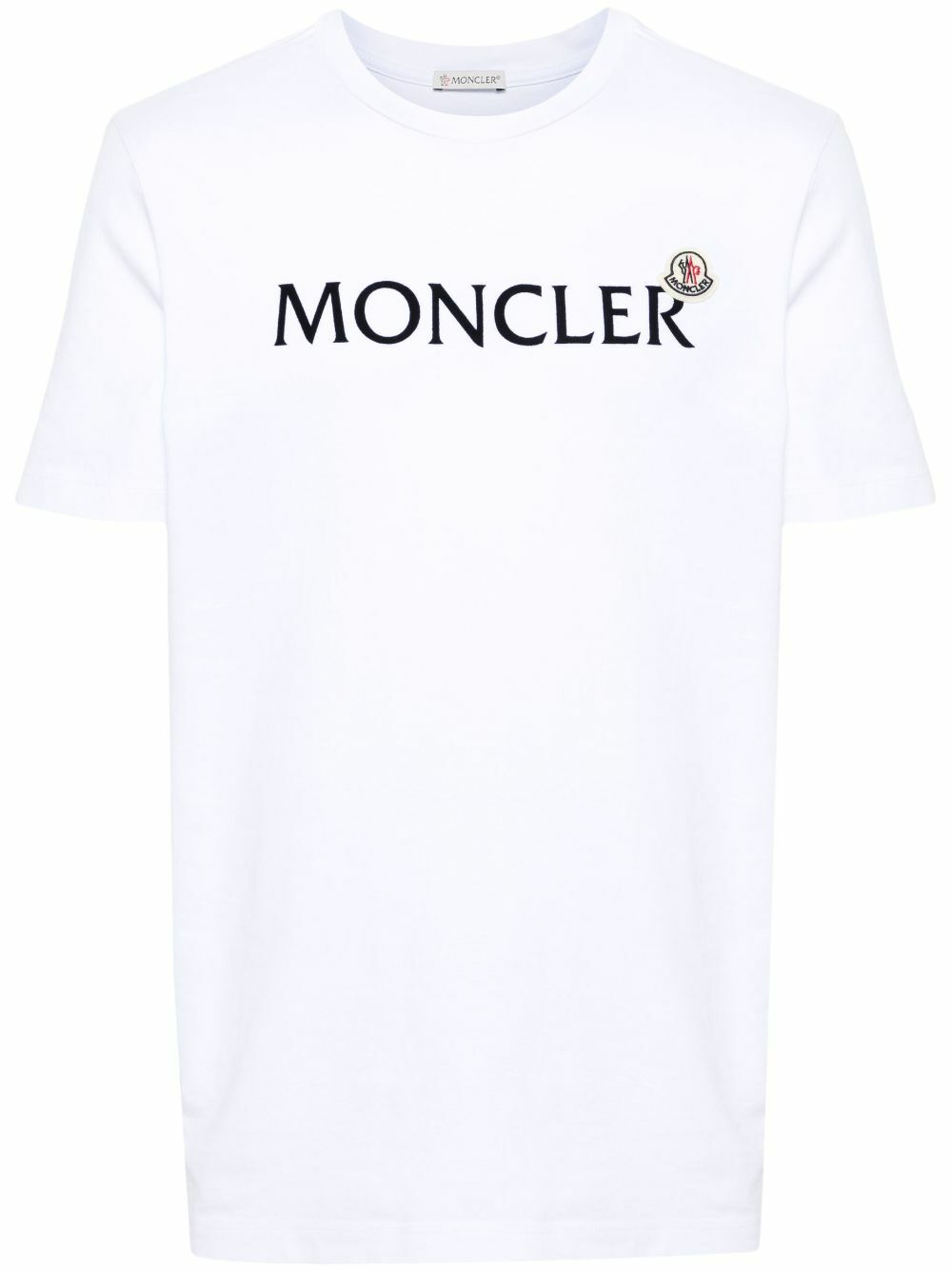 Moncler White Logo-Print Cotton T-Shirt Moncler
