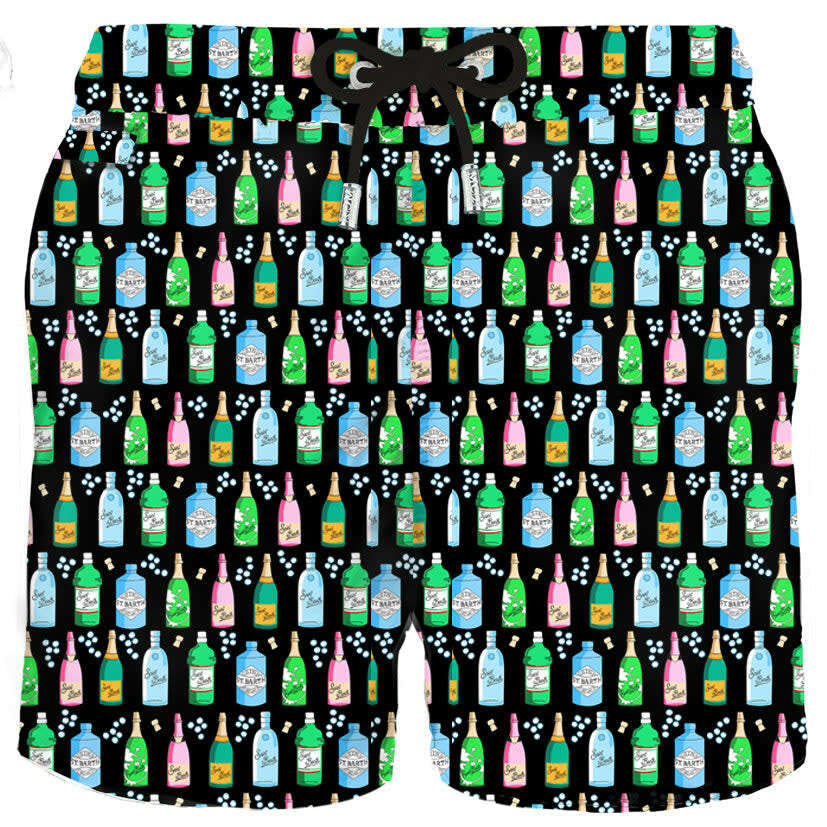 MC2 Saint Barth Man Light Fabric Swim Shorts With Bollicine Print MC2 ...