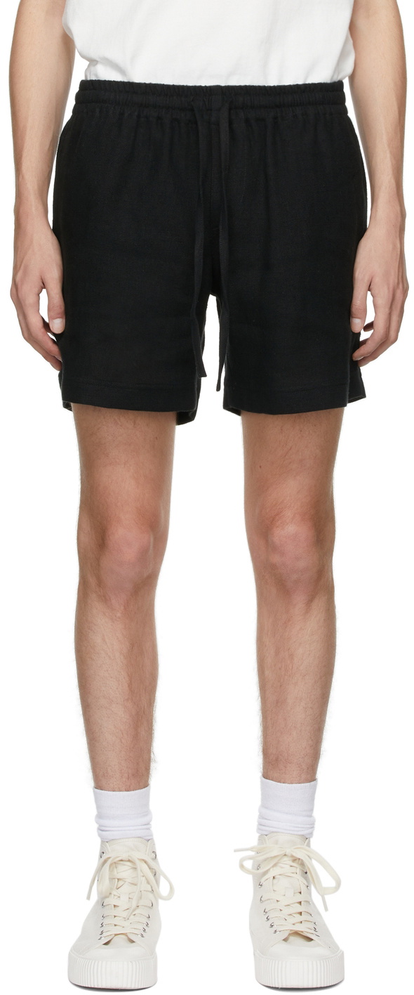 COMMAS Black Linen Lounge Shorts Commas