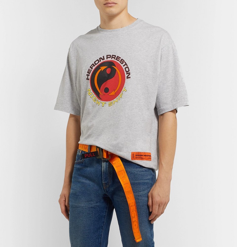 Heron Preston - 4cm Logo-Jacquard Webbing Belt - Orange Heron Preston