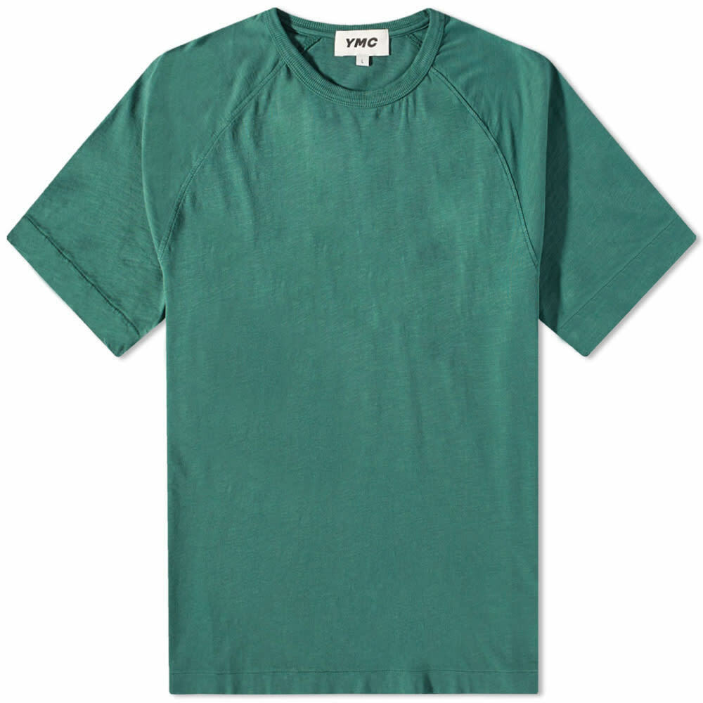 YMC Men's Television Raglan T-Shirt in Green YMC