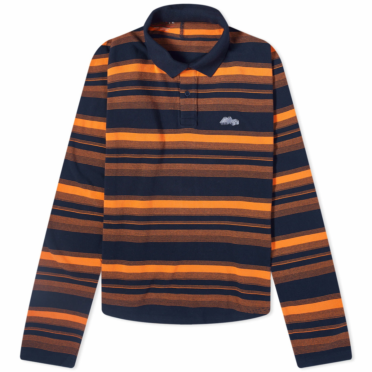Martine Rose Women's Long Sleeve Pulled Neck Polo in Orange/Navy Stripe ...