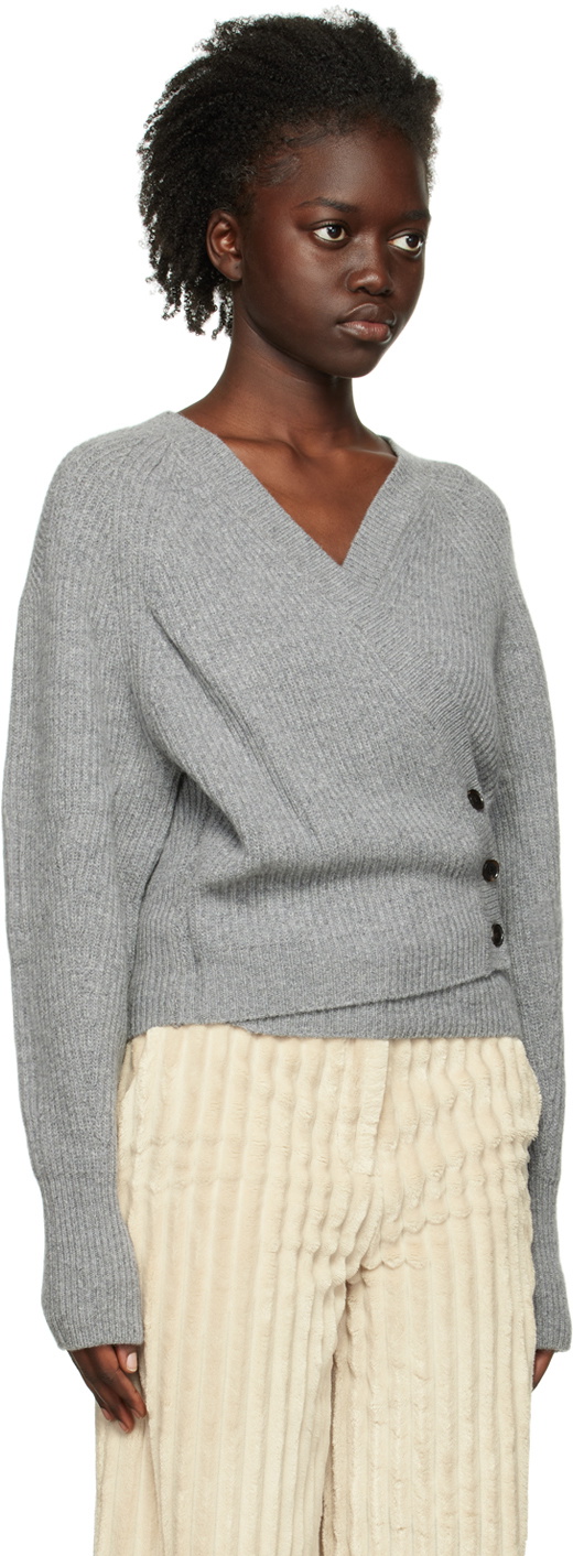 Recto Gray Wrap Sweater Recto