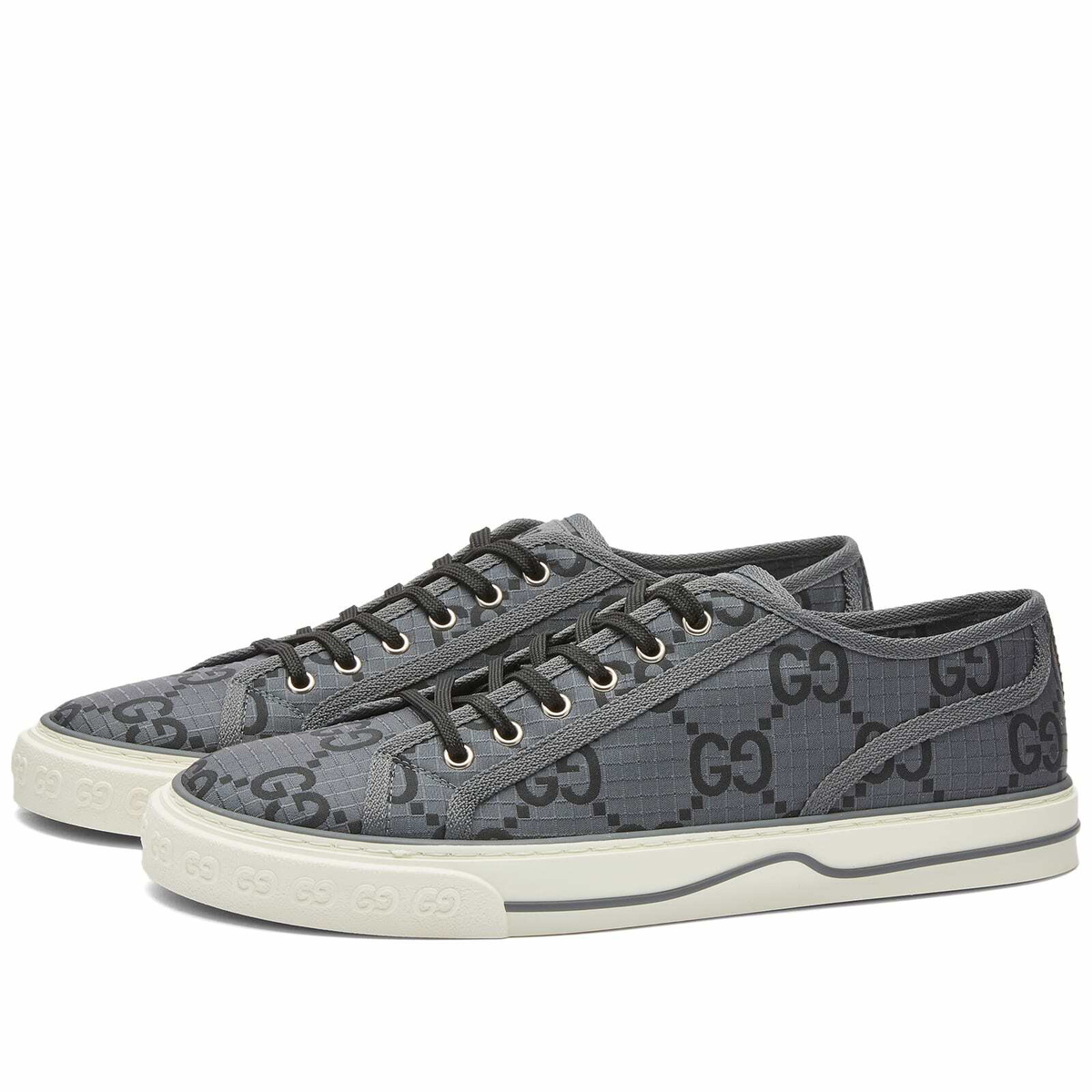 Gucci Men's Ripstop Tennis Sneakers in Black/Grey Gucci