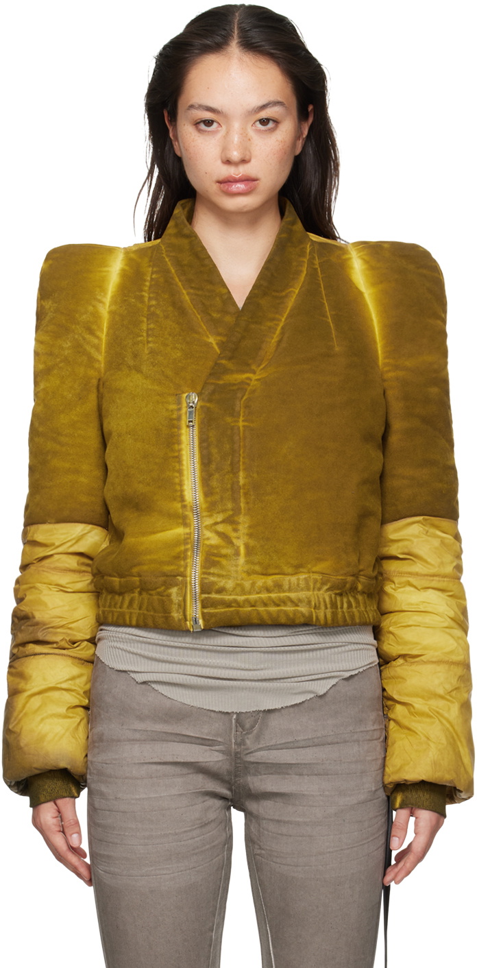 Rick Owens DRKSHDW Yellow Porterville Metro Bomber Jacket Rick Owens ...