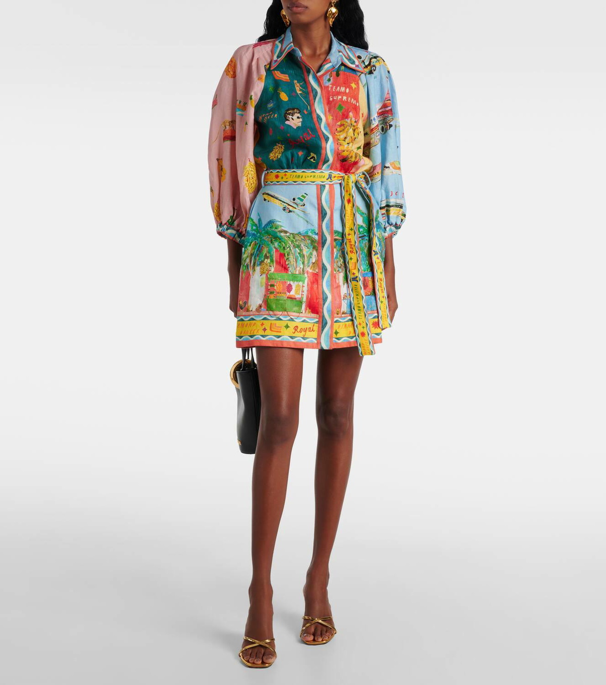 Alémais All Aboard linen minidress ALÉMAIS