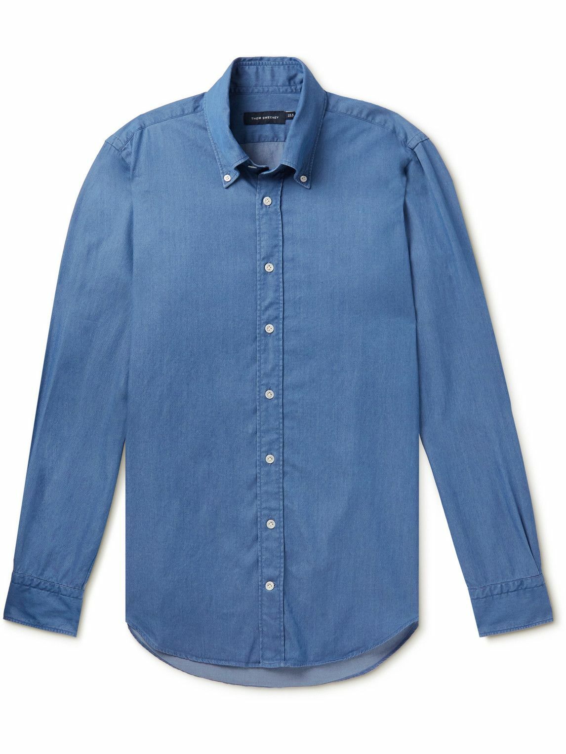 Thom Sweeney - Button-Down Collar Cotton-Chambray Shirt - Blue Thom Sweeney