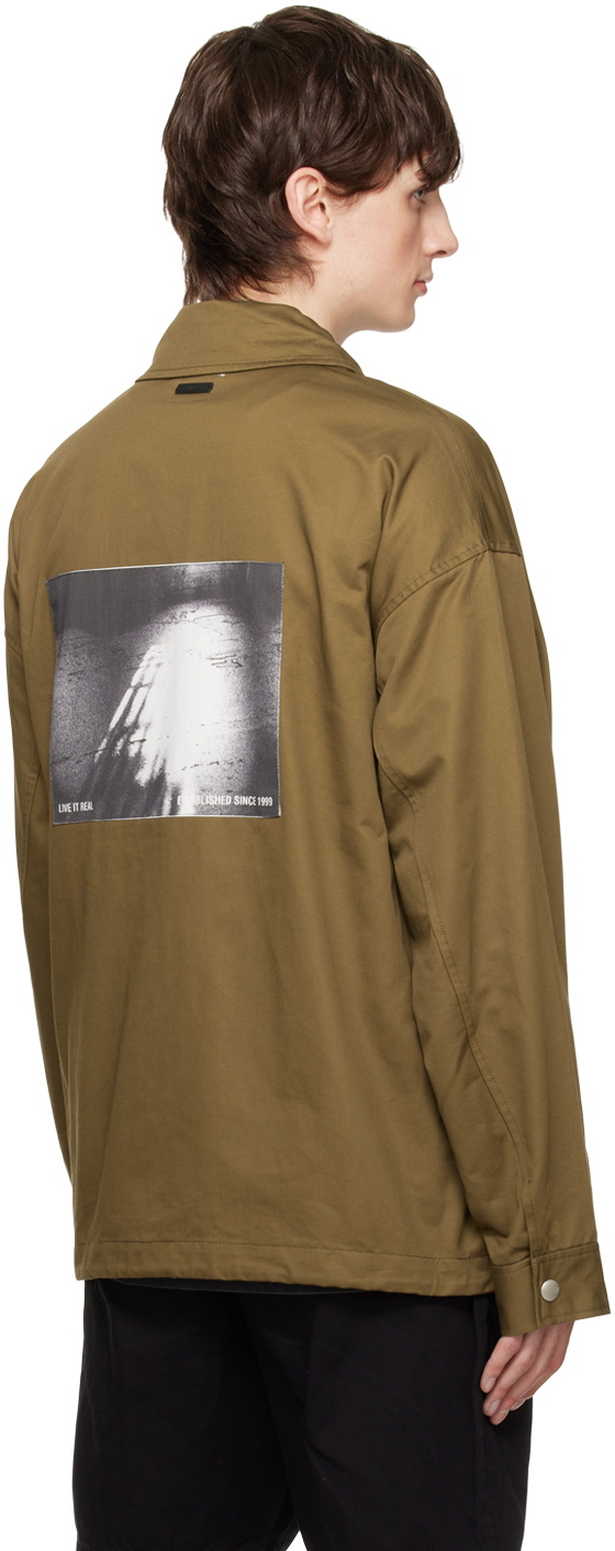 Izzue Brown Graphic Patch Jacket Izzue