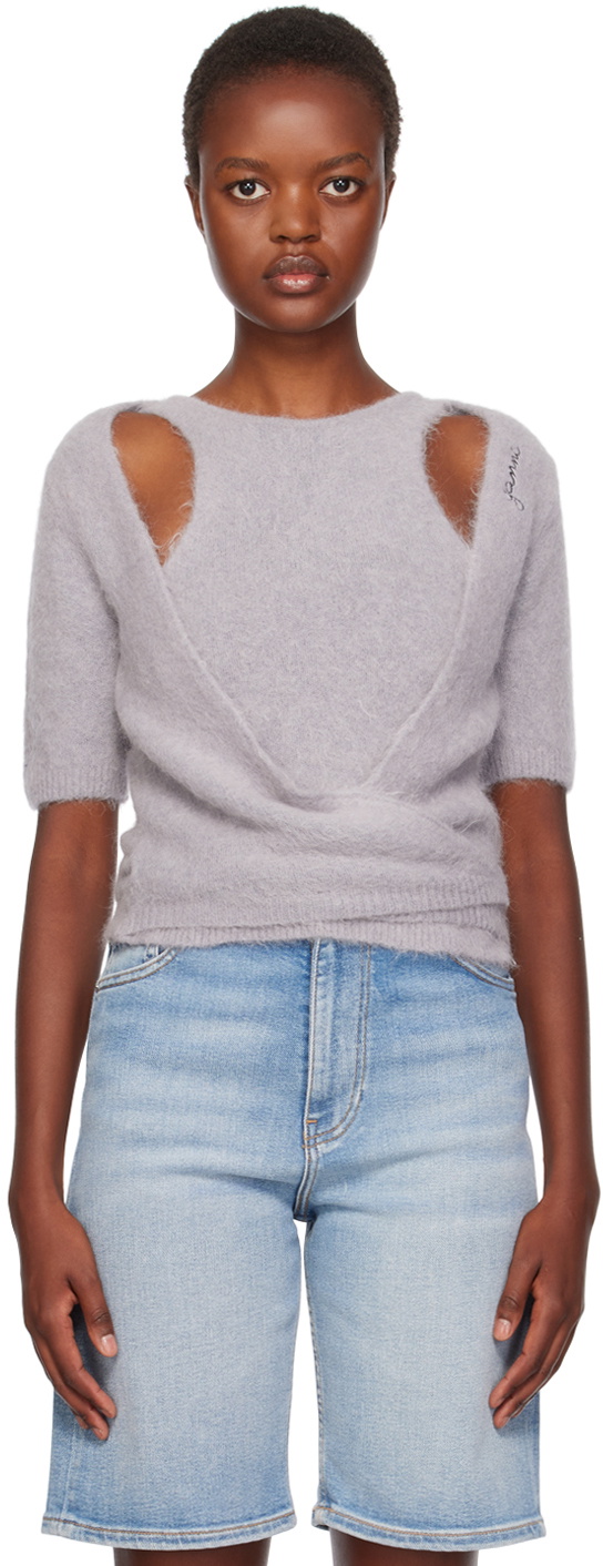 GANNI Gray Wrap Sweater GANNI