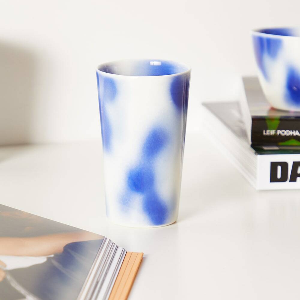 Frizbee Ceramics Beer Cup in Blue Terrazo Frizbee Ceramics