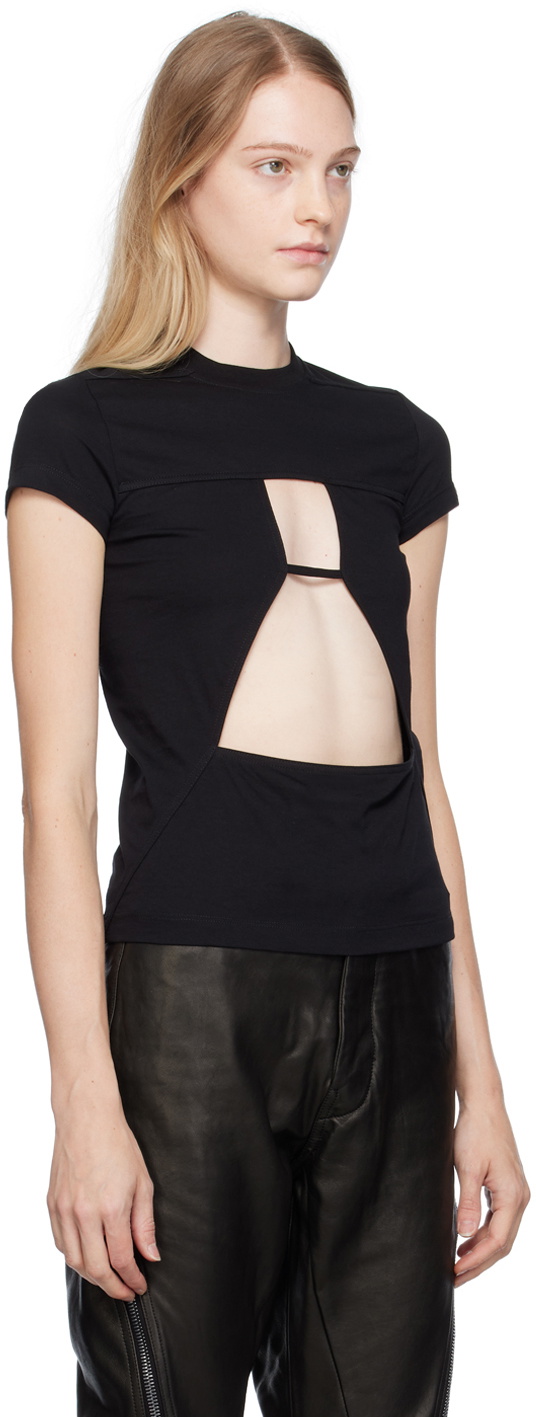 Rick Owens Black Cutout T-Shirt Rick Owens