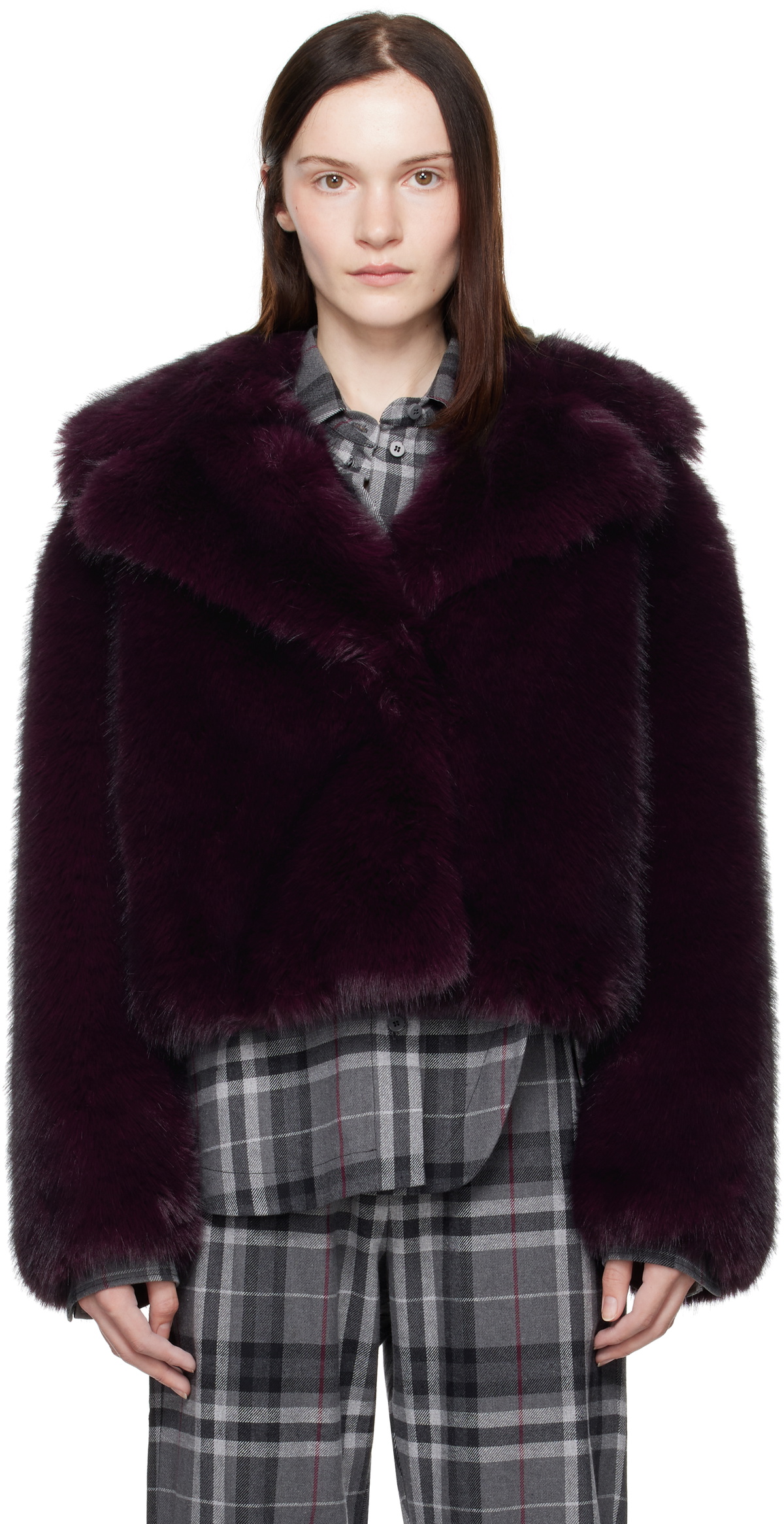 Stand Studio Purple Samara Faux-Fur Jacket Stand Studio