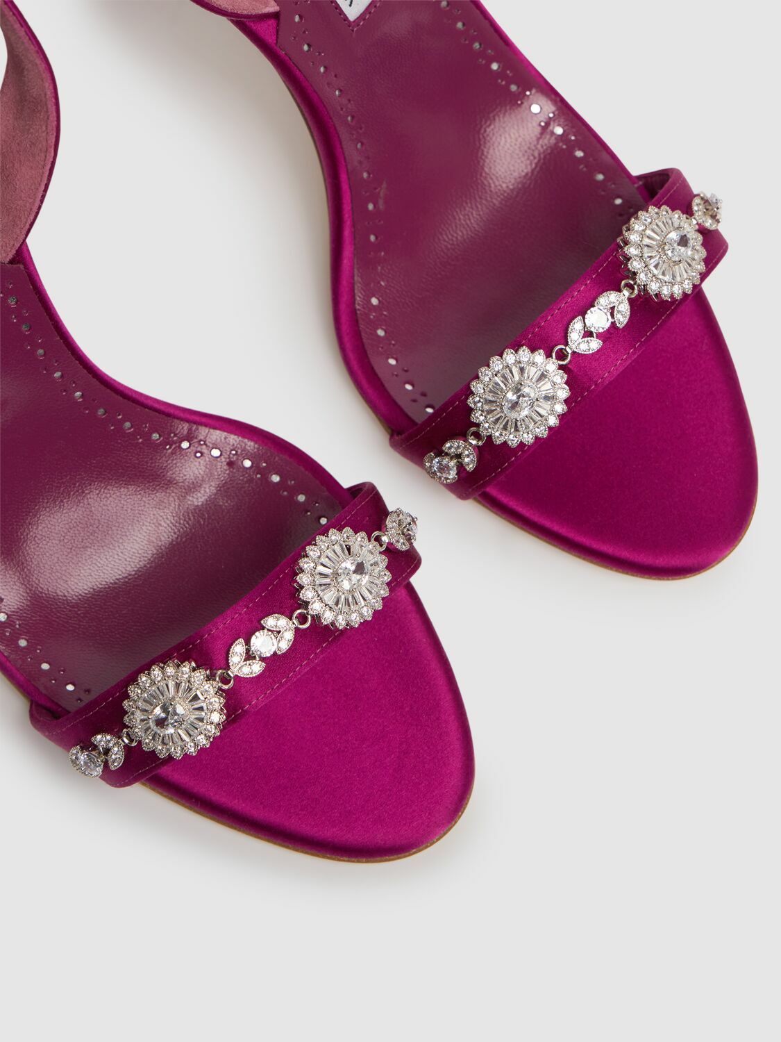 MANOLO BLAHNIK 90mm Lamisan Satin Sandals Manolo Blahnik
