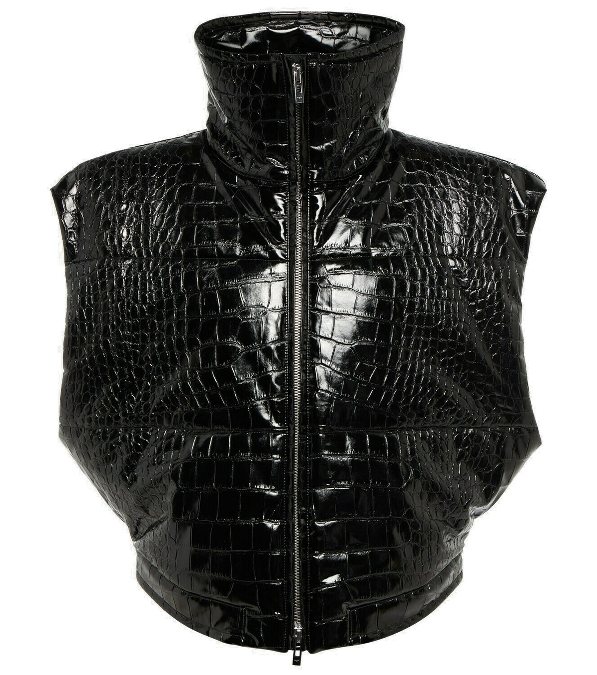 Alaïa Padded croc-effect shell vest ALAÏA