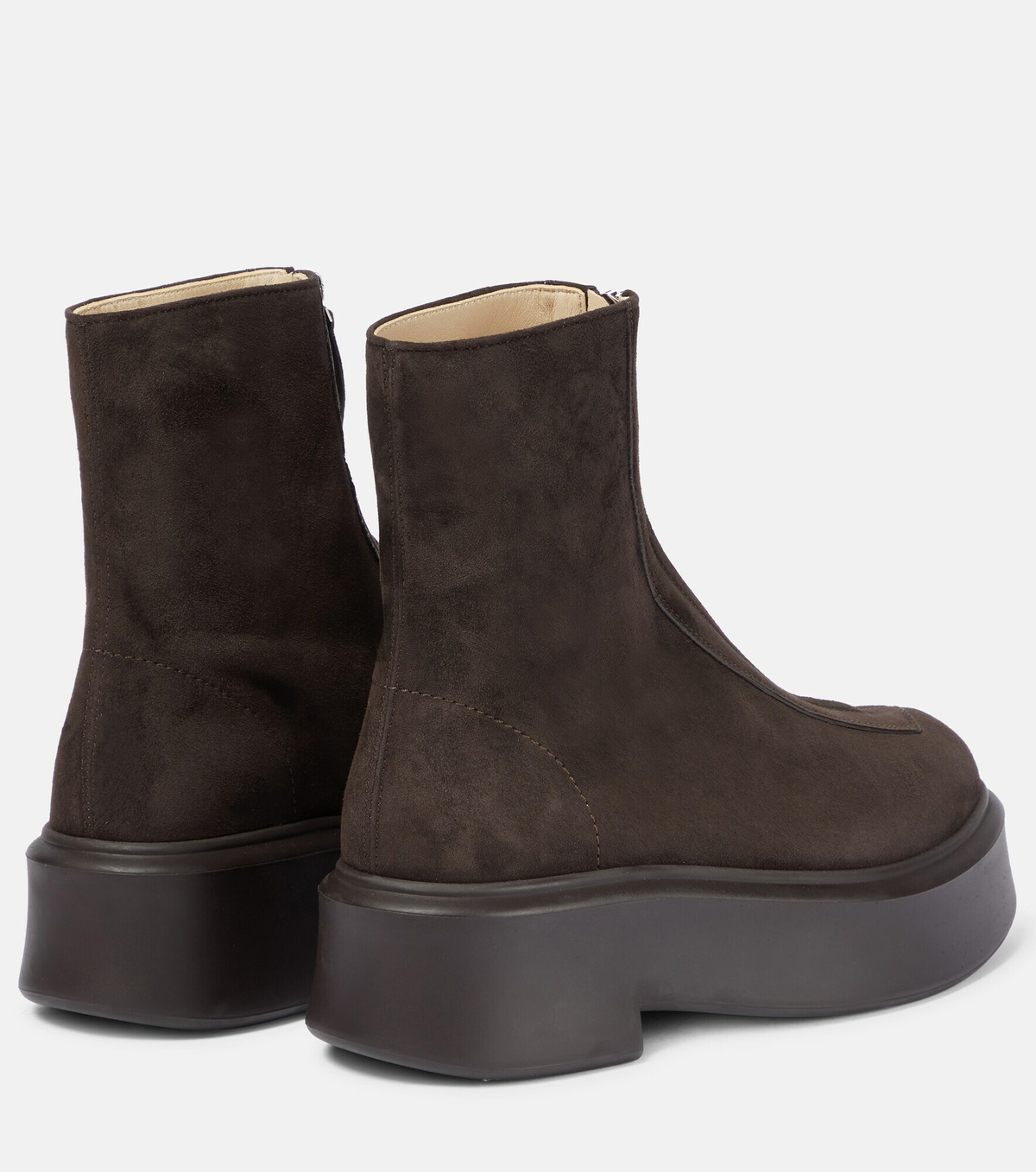 The Row - Zipped Boot 1 suede ankle boots The Row