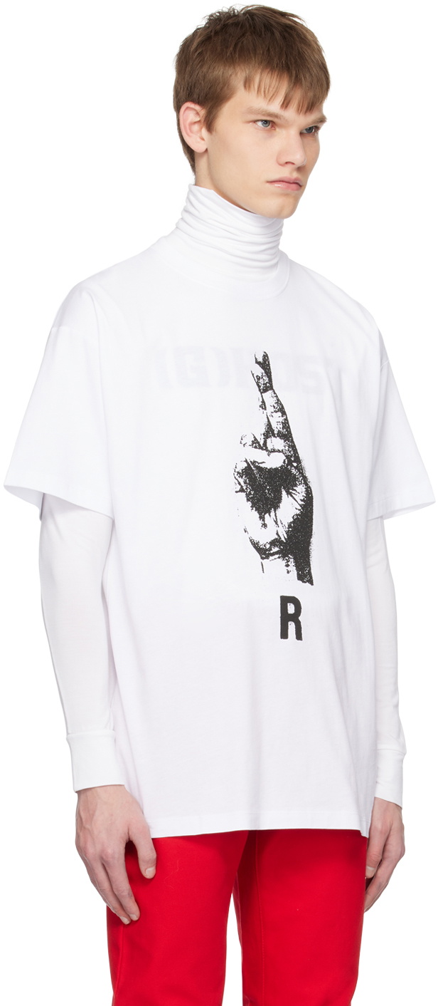 Raf Simons White Printed T-Shirt Raf Simons