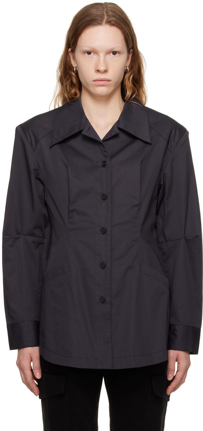 DRAE Navy Pointed Collar Shirt DRAE