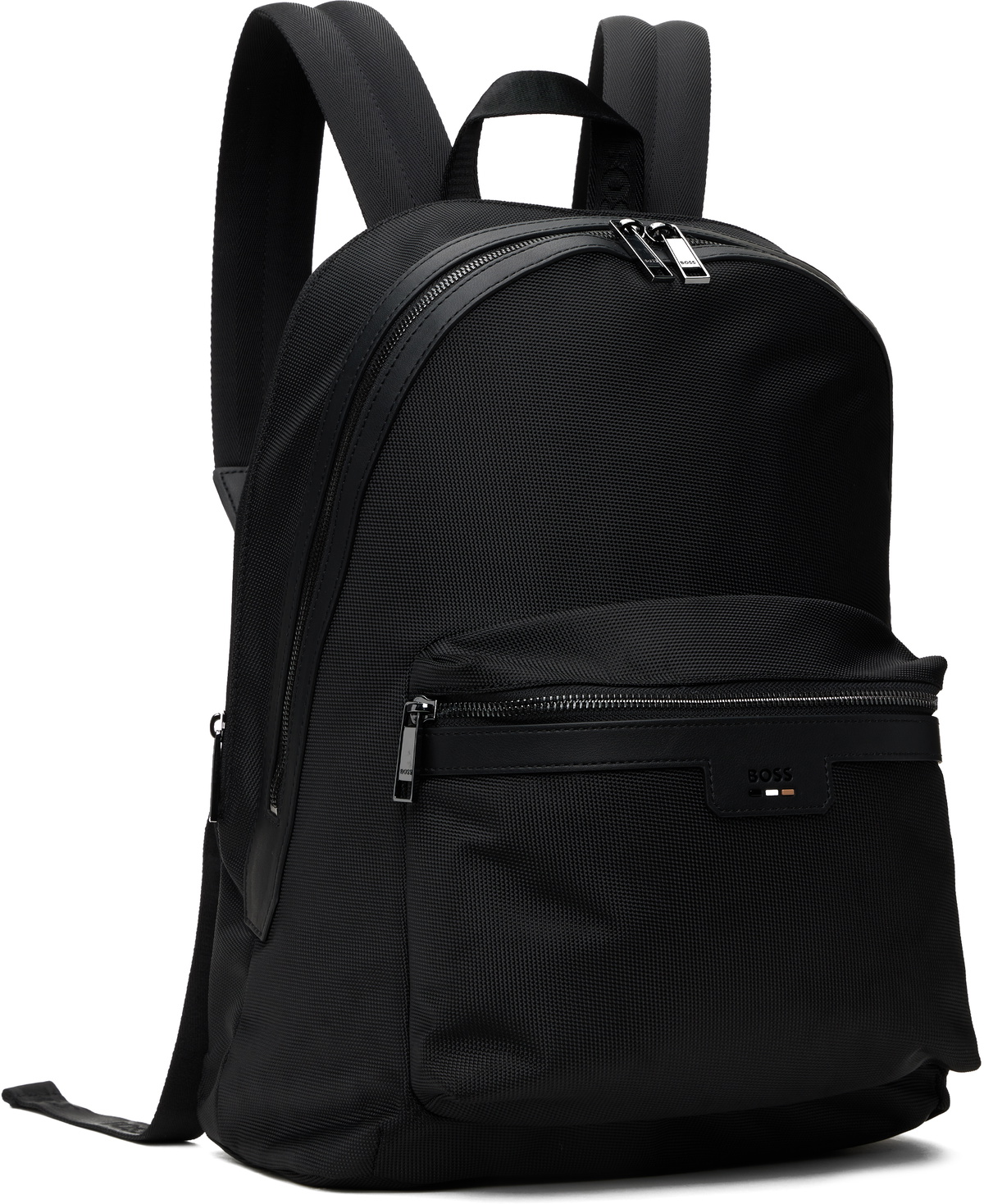 BOSS Black Embossed-Logo Backpack BOSS