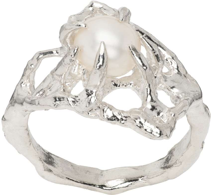Harlot Hands SSENSE Exclusive Silver Leila Ring Harlot Hands